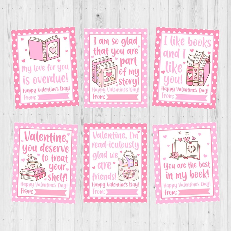 INSTANT DOWNLOAD - Book Lover Valentine Card Printable - Kids Printable ...