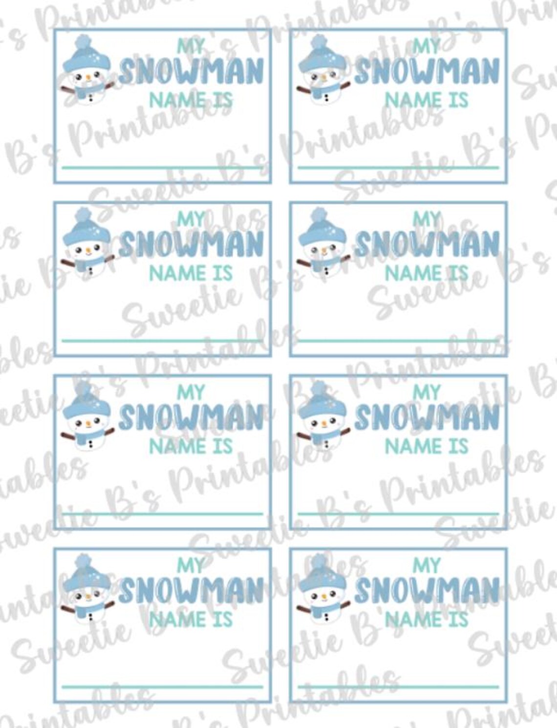 INSTANT DOWNLOAD What's Your Snowman Name Printable - Holiday Party ...