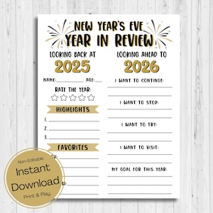 INSTANT DOWNLOAD - All About My 2025 Printable - Year in Review ...