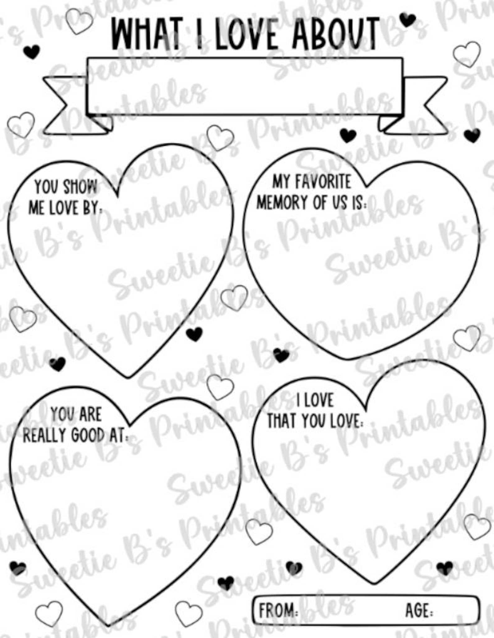 INSTANT DOWNLOAD - What I Love About You Printable - Classroom ...