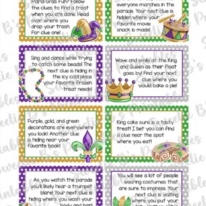 INSTANT DOWNLOAD Mardi Gras Treasure Hunt Printable - Mardi Gras Game ...