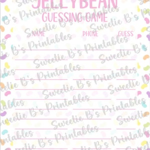 INSTANT DOWNLOAD Guess How Many Jellybeans Printable - Easter Guessing ...