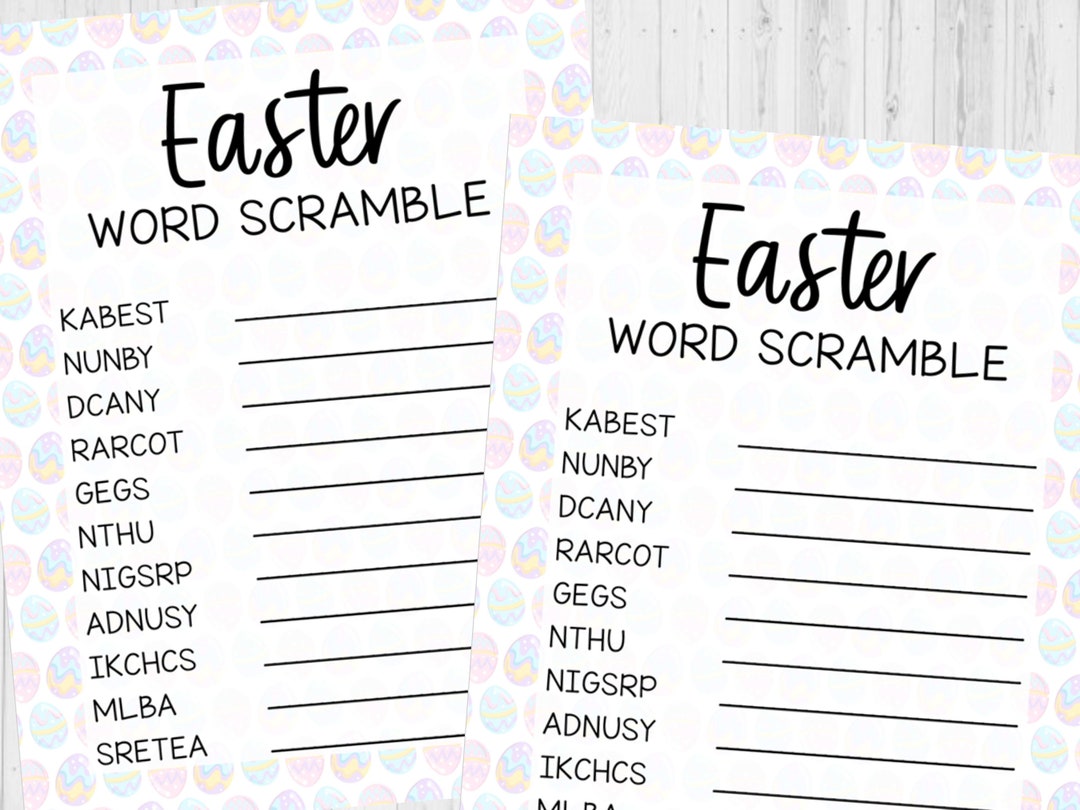 INSTANT DOWNLOAD Easter Word Scramble Game Printable - Easter Game ...