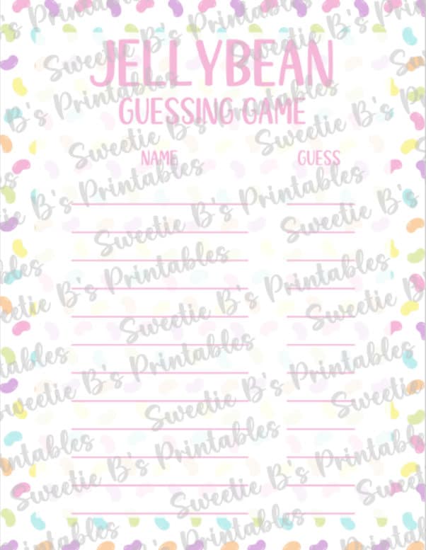 INSTANT DOWNLOAD Guess How Many Jellybeans Printable - Easter Guessing ...