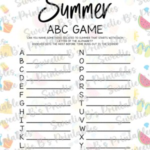 INSTANT DOWNLOAD Summer Activity Sheet Printable Bundle - Summer Game ...