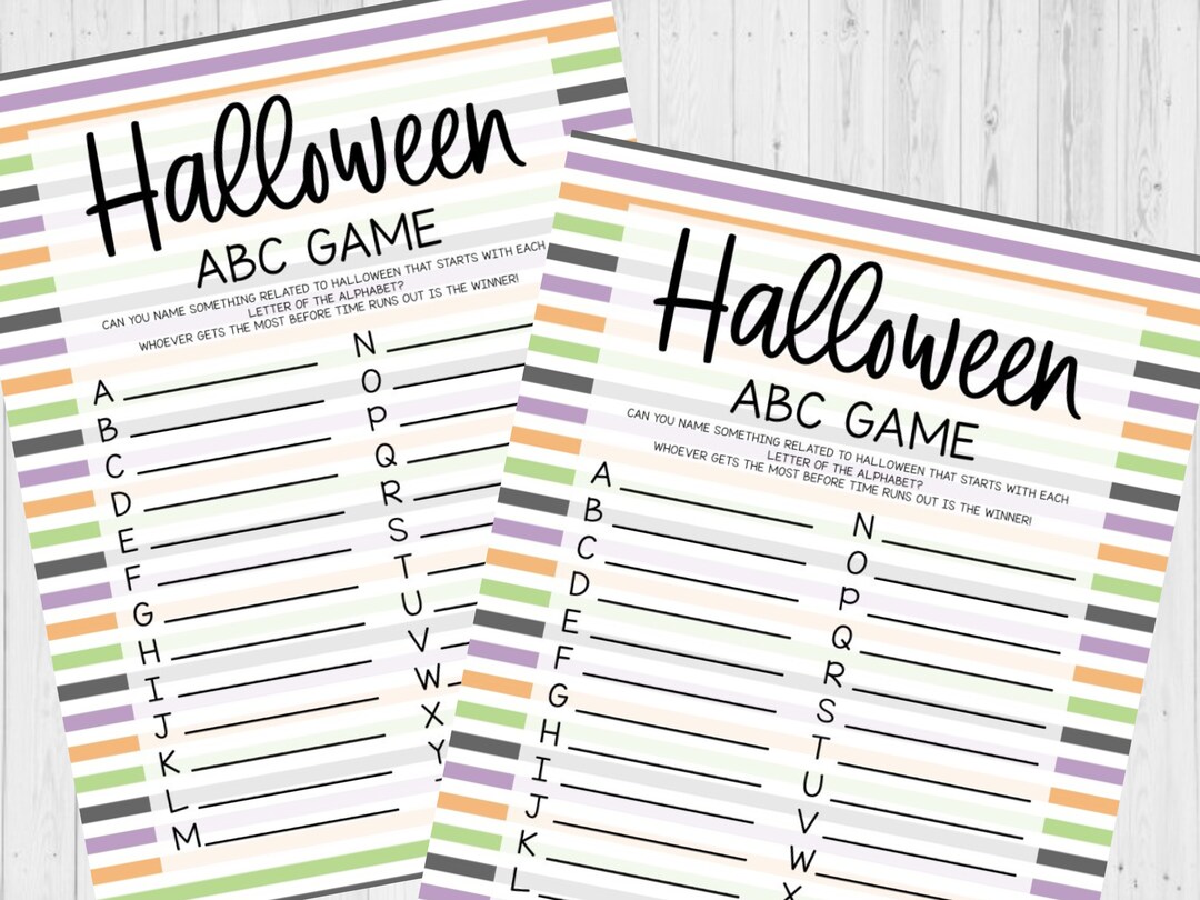 INSTANT DOWNLOAD Halloween ABC Game Printable - Halloween Game ...