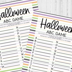 INSTANT DOWNLOAD Halloween ABC Game Printable - Halloween Game ...