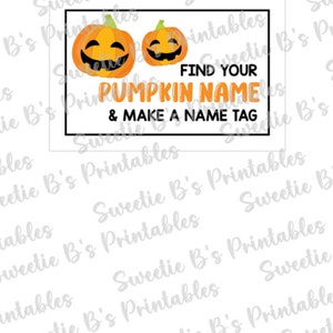 INSTANT DOWNLOAD What's Your Pumpkin Name Printable - Autumn Party Game ...