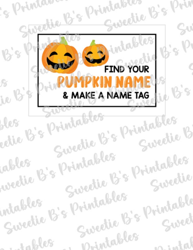 INSTANT DOWNLOAD What's Your Pumpkin Name Printable - Autumn Party Game ...