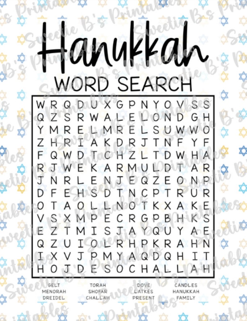INSTANT DOWNLOAD Hanukkah Activity Sheet Printable Bundle Hanukkah Game ...