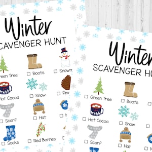 INSTANT DOWNLOAD Winter Scavenger Hunt Printable - Winter Game ...