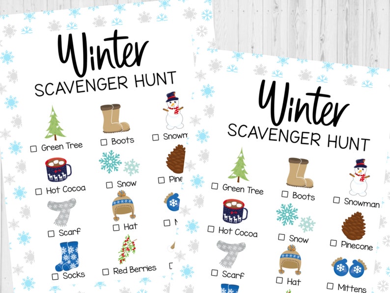 INSTANT DOWNLOAD Winter Scavenger Hunt Printable Winter Game Printable ...