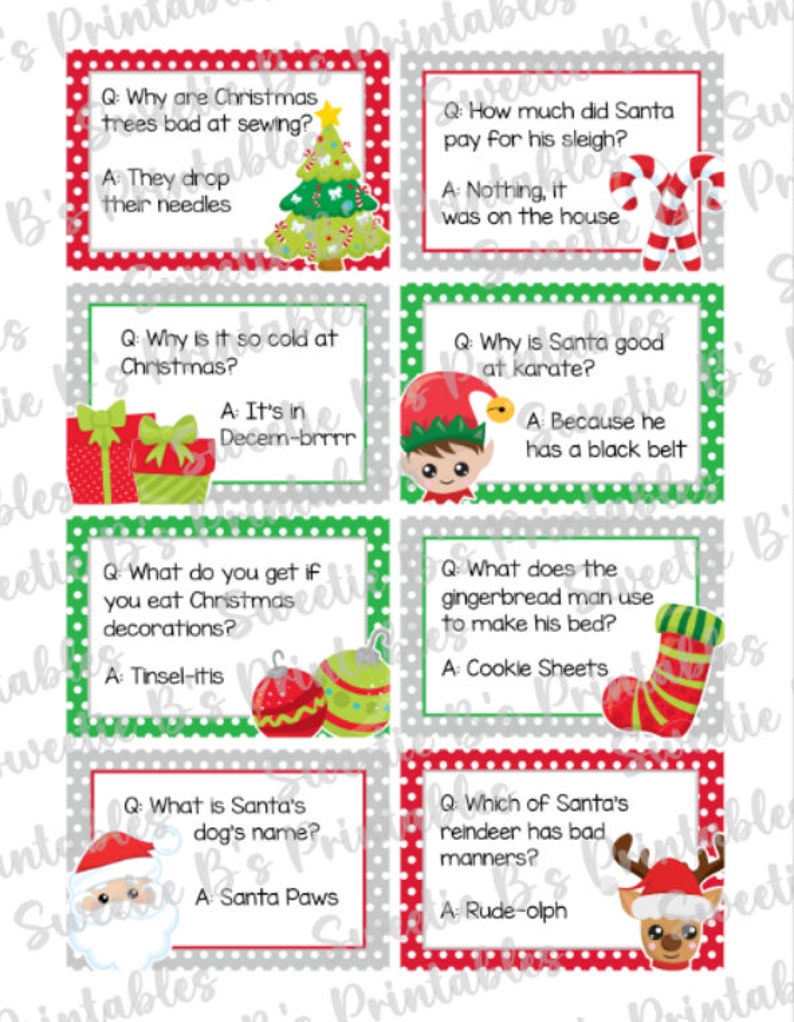 INSTANT DOWNLOAD Christmas Lunchbox Jokes + Notes Printable Bundle ...