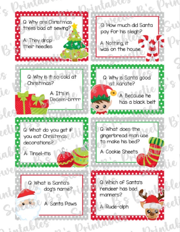 INSTANT DOWNLOAD Christmas Lunchbox Jokes + Notes Printable Bundle ...