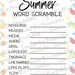 INSTANT DOWNLOAD Summer Word Scramble Game Printable - Summer Game ...