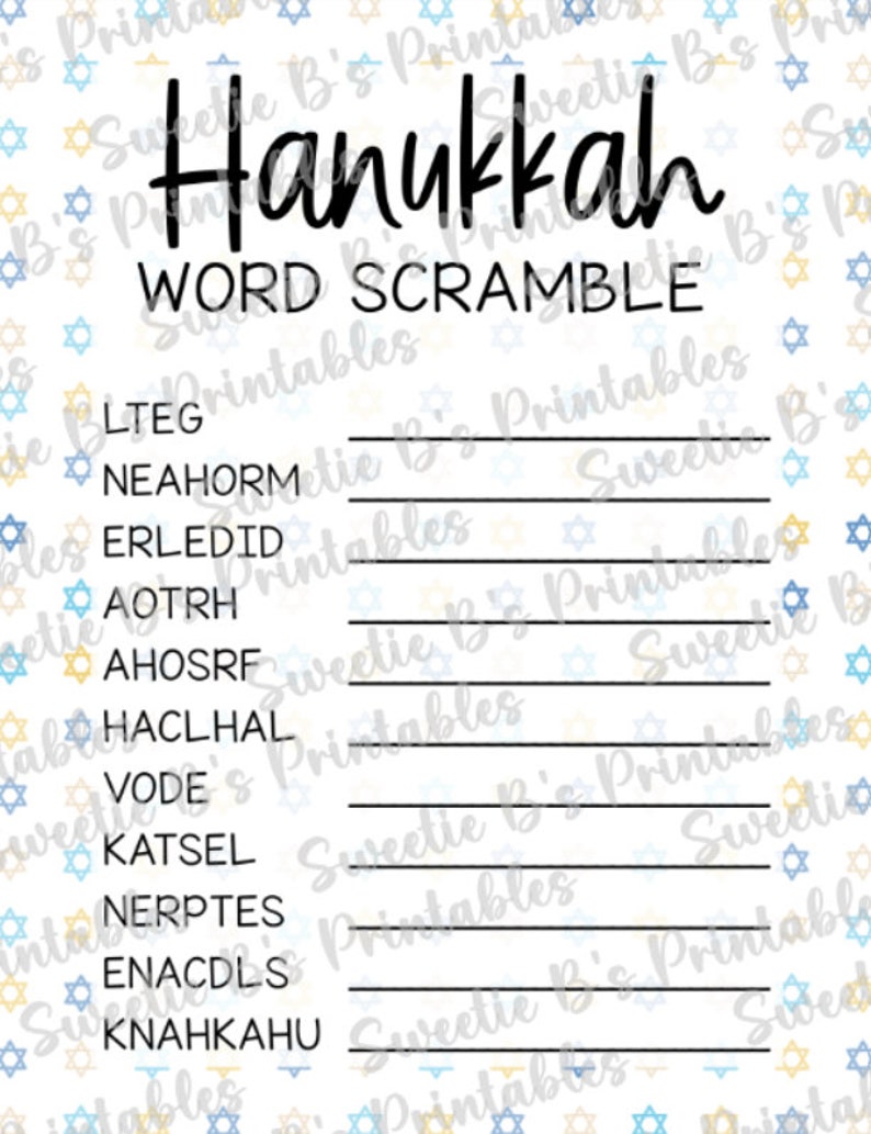 INSTANT DOWNLOAD Hanukkah Activity Sheet Printable Bundle Hanukkah Game ...