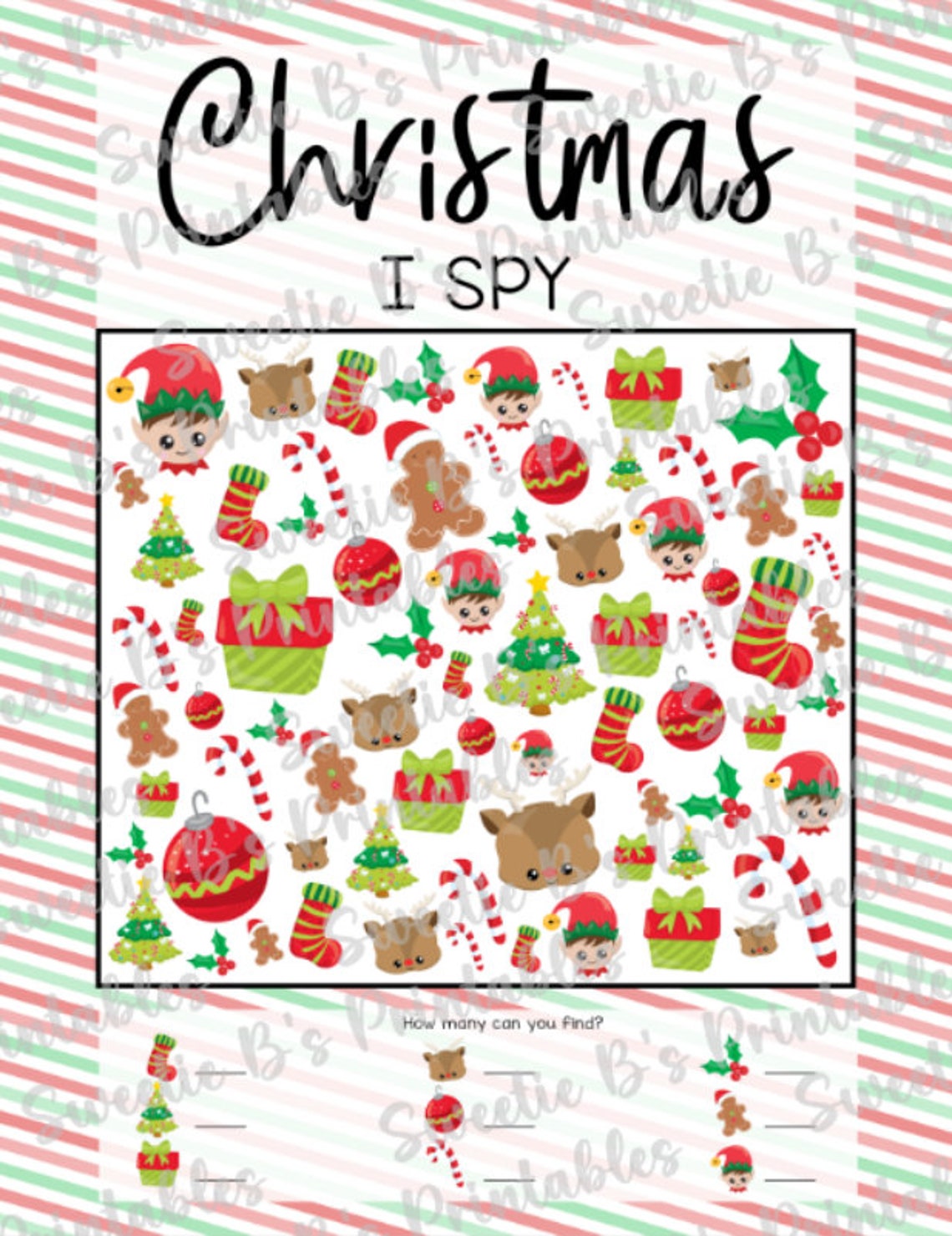 INSTANT DOWNLOAD Christmas I Spy Printable - Christmas Game Printable ...