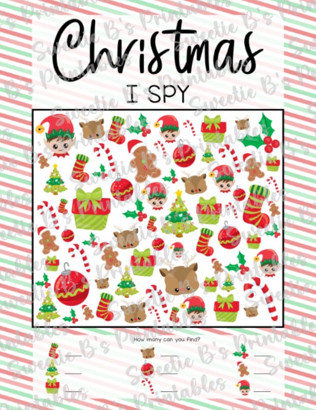 INSTANT DOWNLOAD Christmas I Spy Printable Christmas Game Printable ...