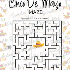 INSTANT DOWNLOAD Cinco De Mayo Activity Sheet Printable Bundle - Cinco ...
