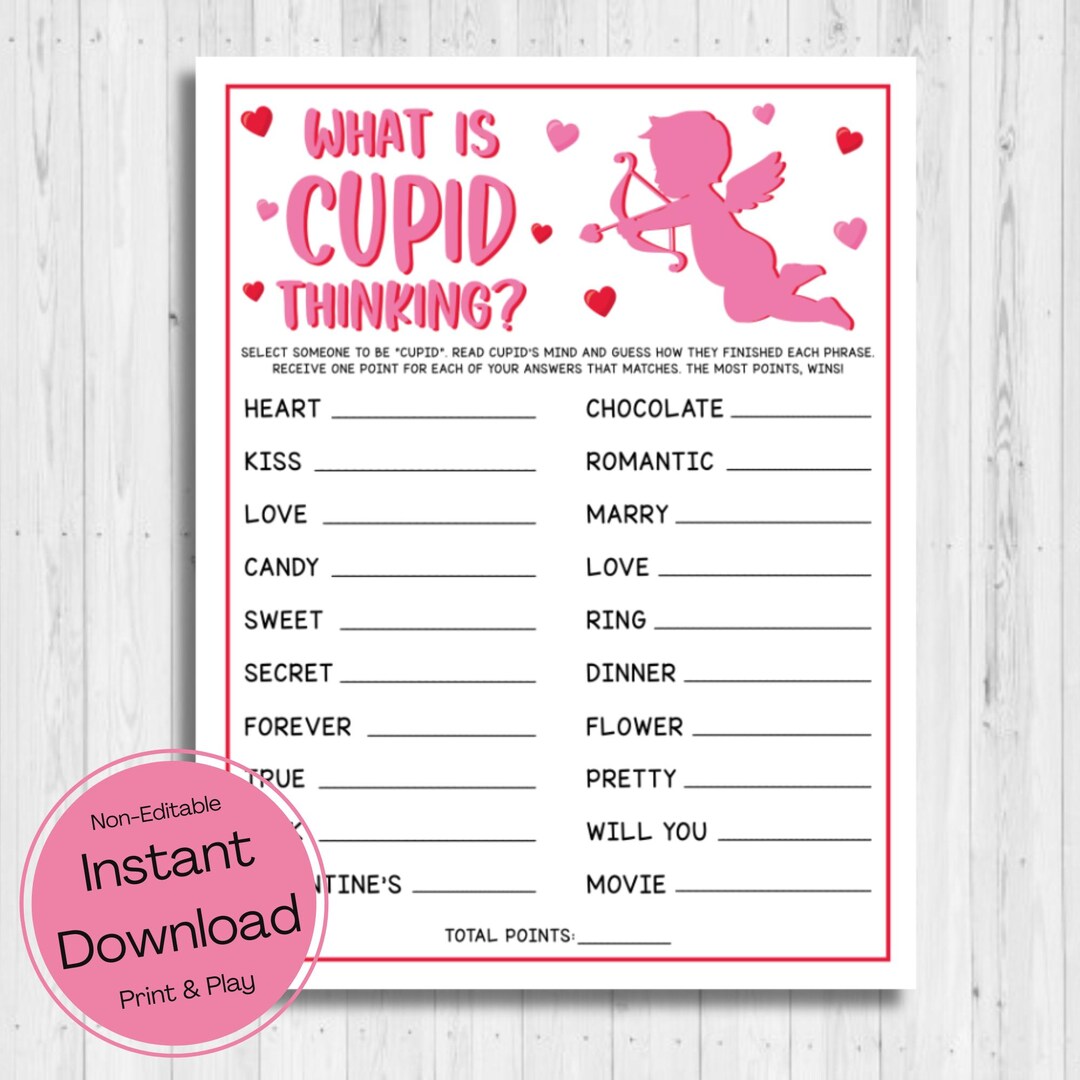 INSTANT DOWNLOAD Valentine's Day Finish the Phrase Game Printable ...