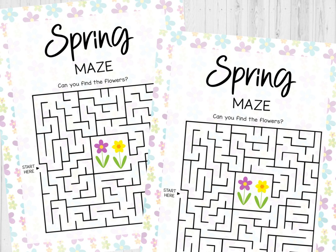 INSTANT DOWNLOAD Spring Maze Printable - Spring Game Printable - Spring ...