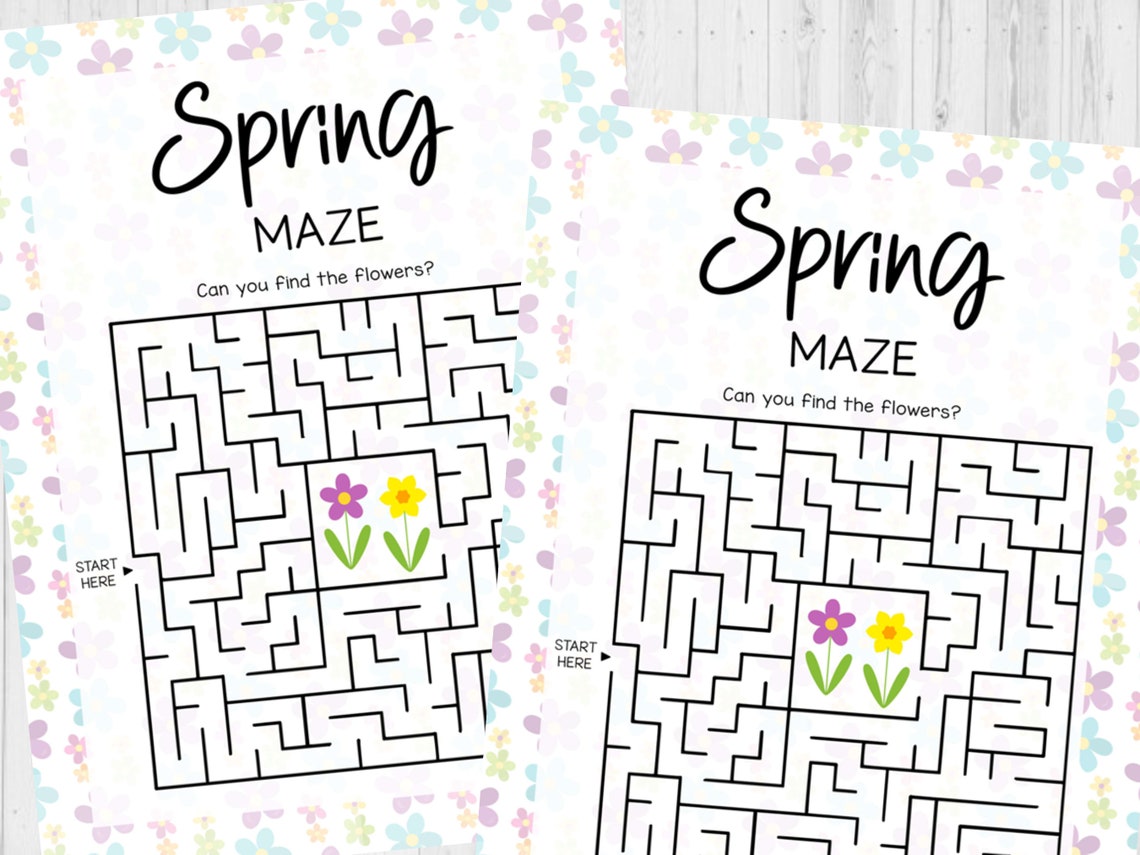 INSTANT DOWNLOAD Spring Maze Printable Spring Game Printable Spring ...