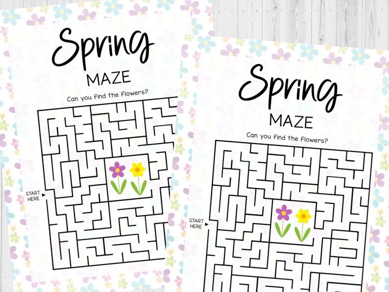 INSTANT DOWNLOAD Spring Maze Printable Spring Game Printable Spring ...
