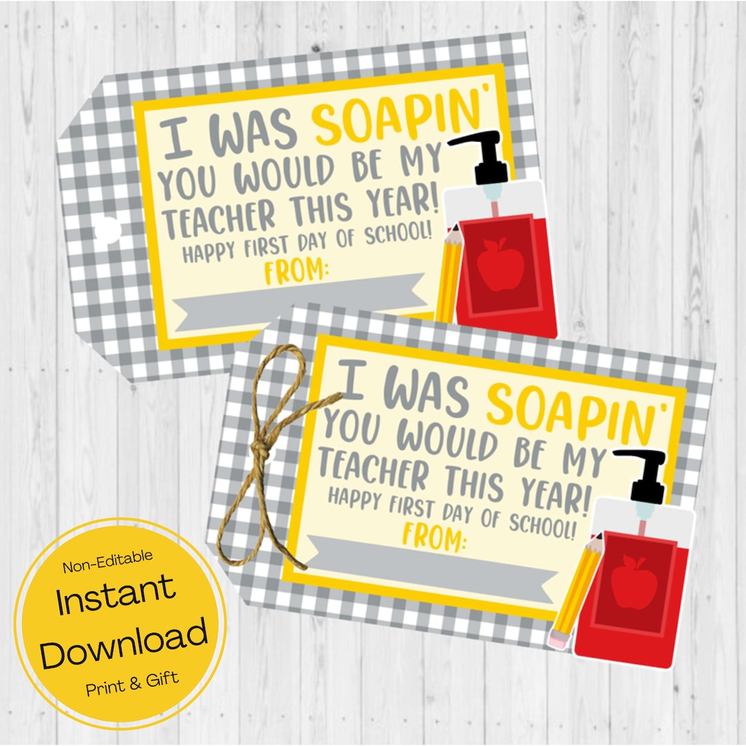 INSTANT DOWNLOAD- Teacher Appreciation Gift Tag - Teacher Gift - Hand ...