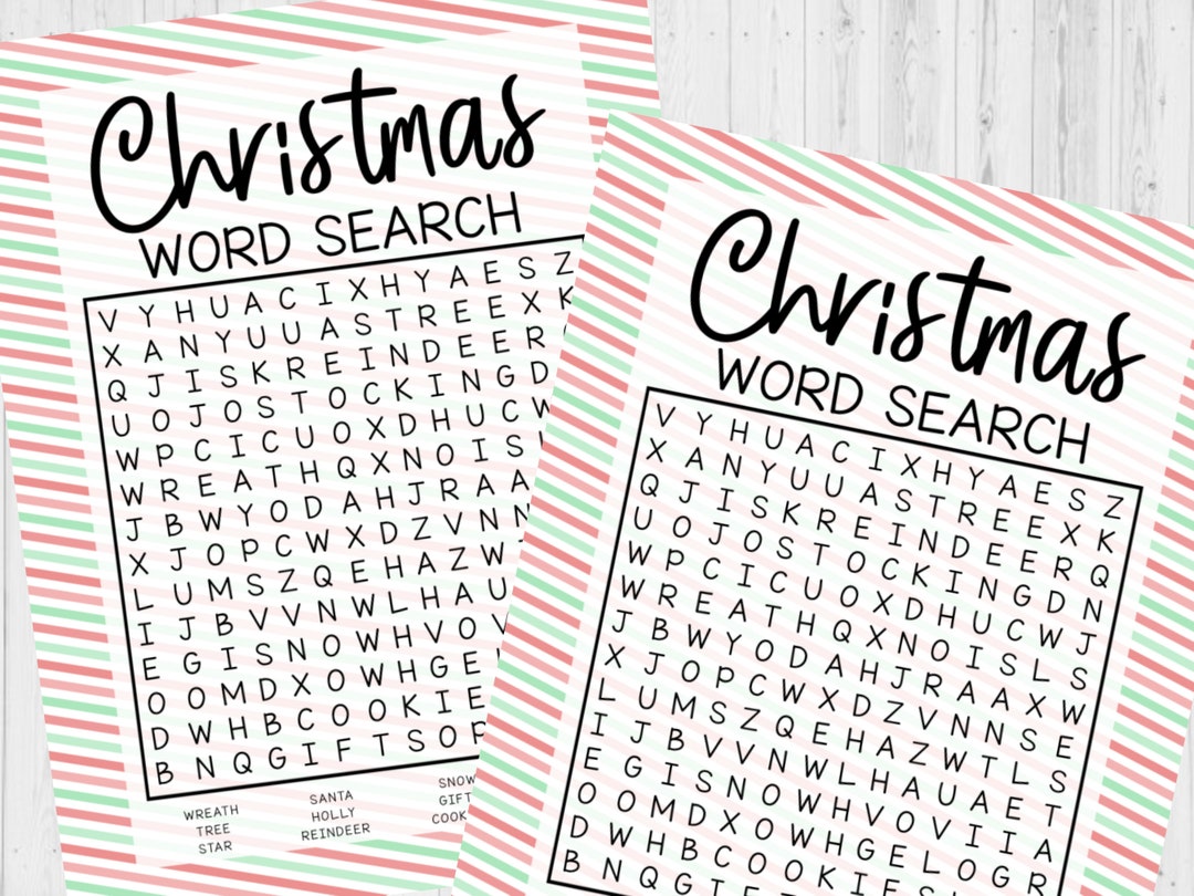 INSTANT DOWNLOAD Christmas Word Search Printable - Christmas Game ...
