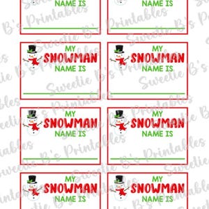 INSTANT DOWNLOAD What's Your Snowman Name Printable - Holiday Party ...