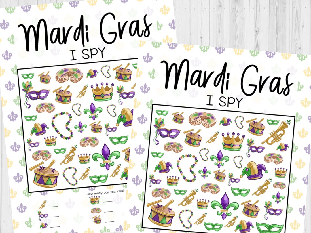 INSTANT DOWNLOAD Mardi Gras I Spy Printable - Mardi Gras Game Printable ...