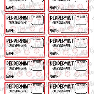 INSTANT DOWNLOAD Guess How Many Peppermints Printable - Holiday ...