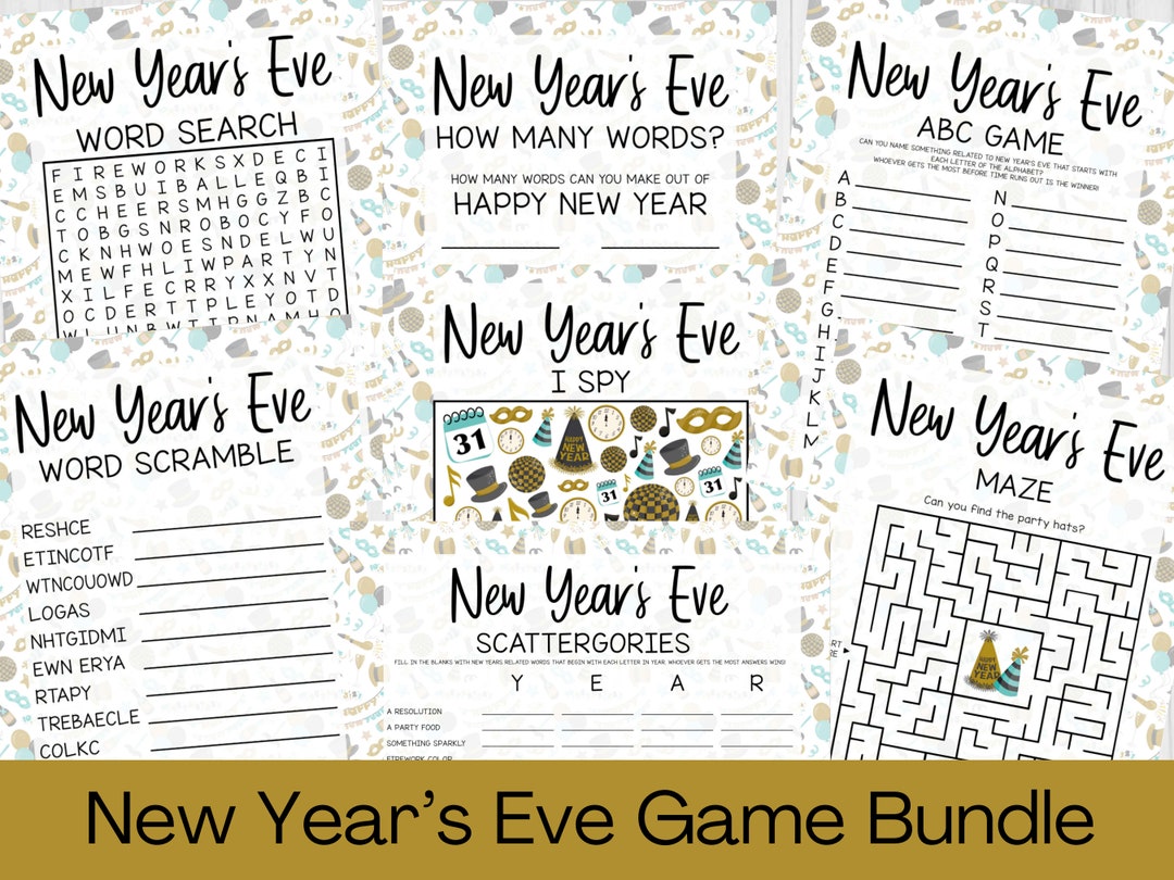 INSTANT DOWNLOAD New Year's Eve Activity Sheet Printable Bundle - New ...