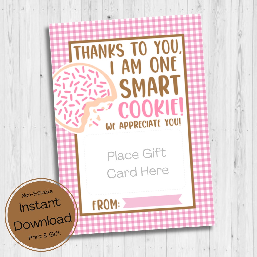 INSTANT DOWNLOAD 5x7 Teacher Appreciation Gift Card Printable Teacher ...