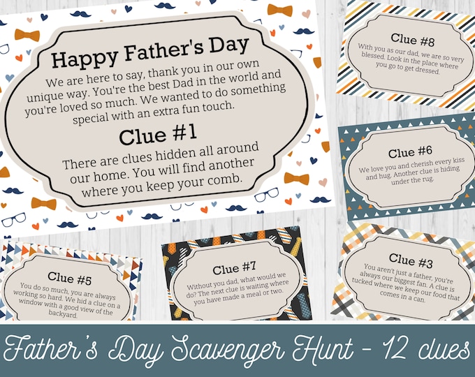 Father's Day Printable Game | Indoor Scavenger Hunt | Family Party Game ...