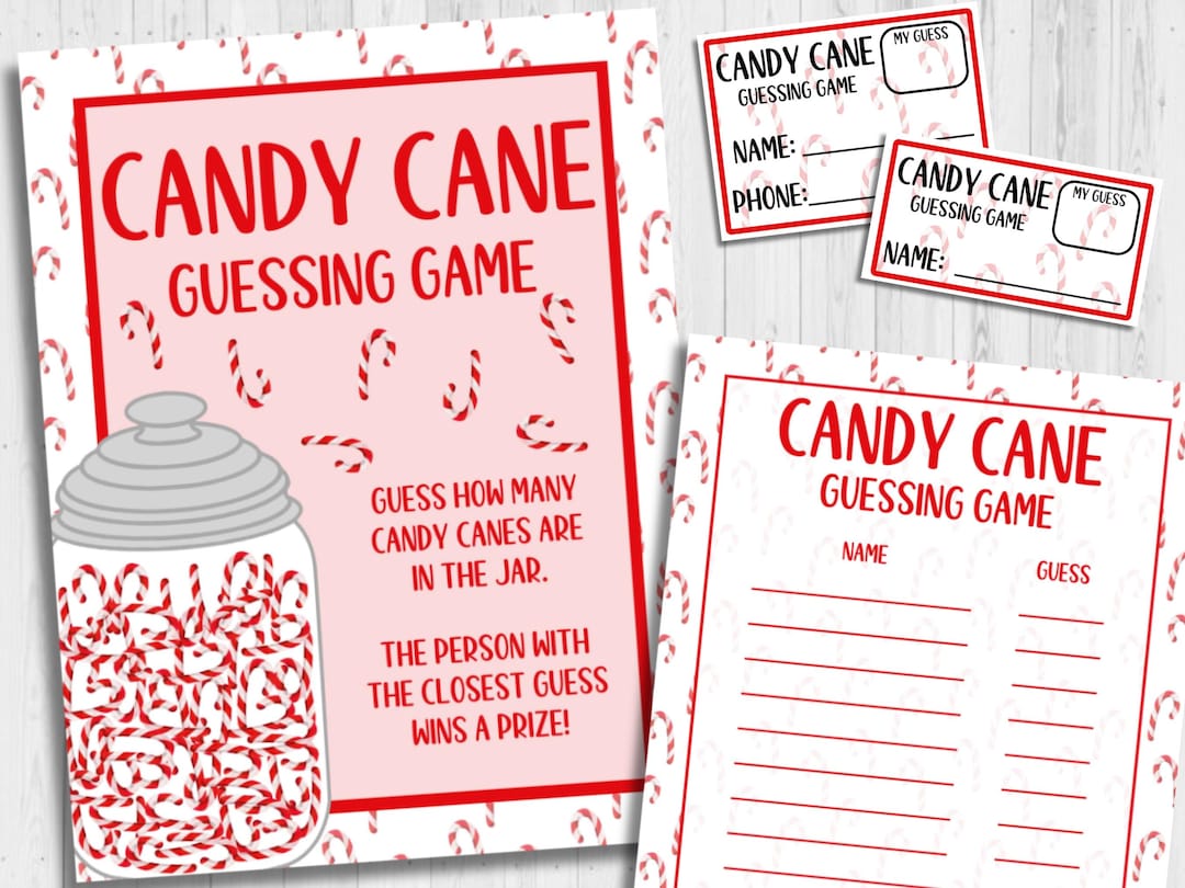 INSTANT DOWNLOAD Guess How Many Candy Canes Printable - Holiday ...
