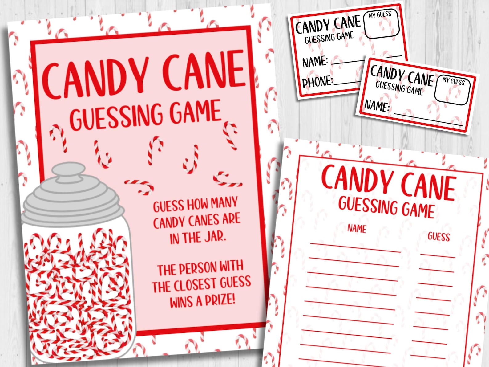 INSTANT DOWNLOAD Guess How Many Candy Canes Printable - Holiday ...