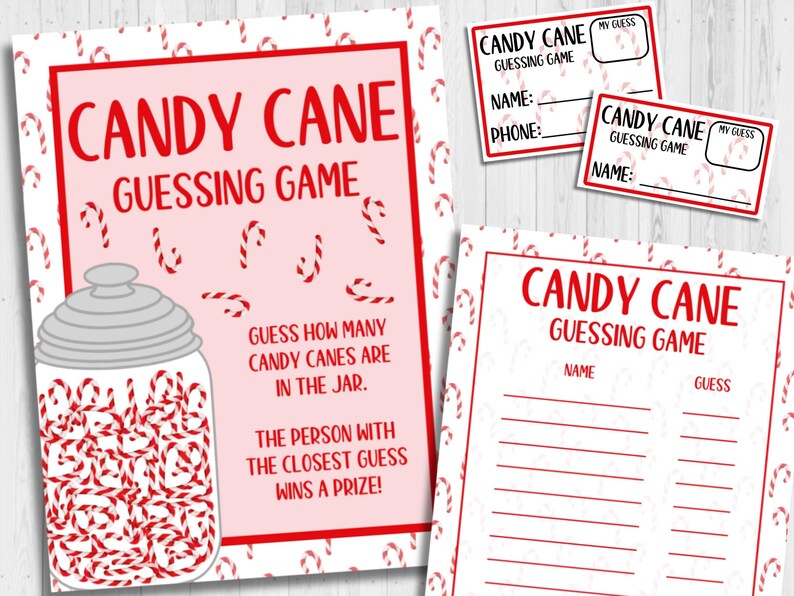 INSTANT DOWNLOAD Guess How Many Candy Canes Printable - Holiday ...
