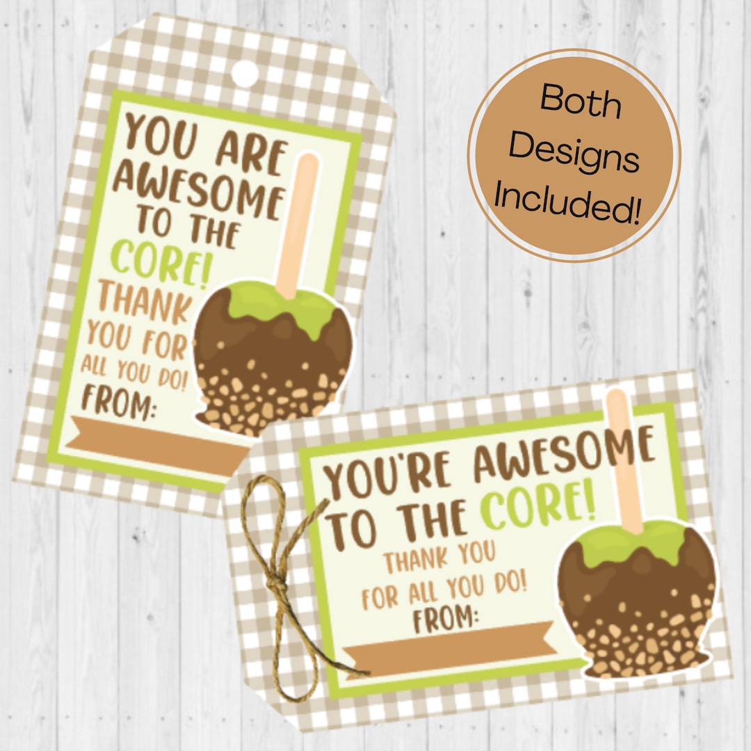 INSTANT DOWNLOAD Employee Appreciation Gift Tag Co-worker Gift Caramel ...