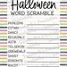 INSTANT DOWNLOAD Halloween Word Scramble Game Printable - Halloween ...