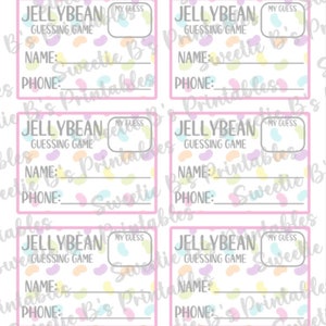 INSTANT DOWNLOAD Guess How Many Jellybeans Printable - Easter Guessing ...