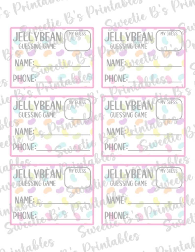 INSTANT DOWNLOAD Guess How Many Jellybeans Printable - Easter Guessing ...