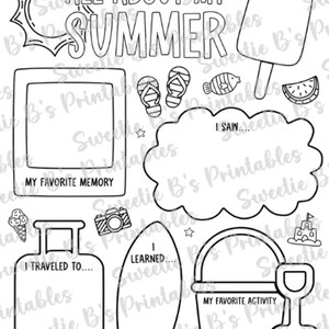 INSTANT DOWNLOAD - All About My Summer Printable - Classroom Summer ...