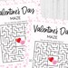 INSTANT DOWNLOAD Valentine's Day Maze Printable - Valentine's Day Game ...