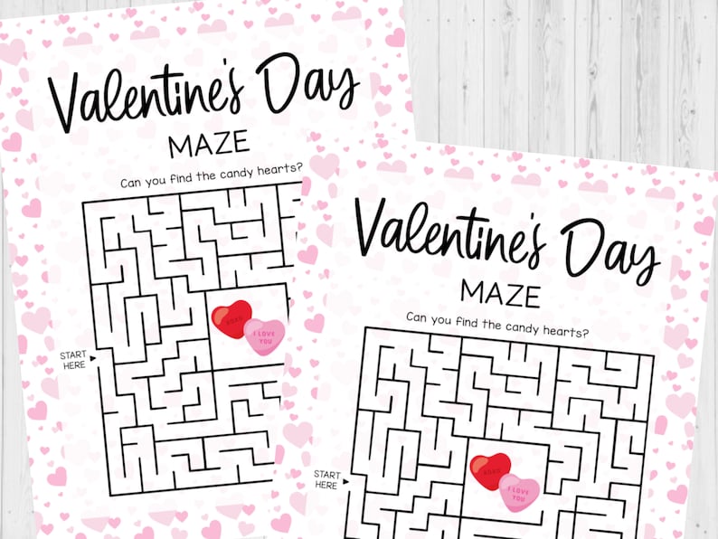 INSTANT DOWNLOAD Valentine's Day Maze Printable - Valentine's Day Game ...