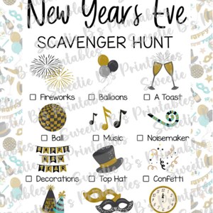 INSTANT DOWNLOAD New Year's Eve Scavenger Hunt Printable - NYE Game ...