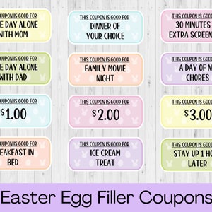 INSTANT DOWNLOAD Easter Egg Token Printable - Easter Egg Filler Coupon ...