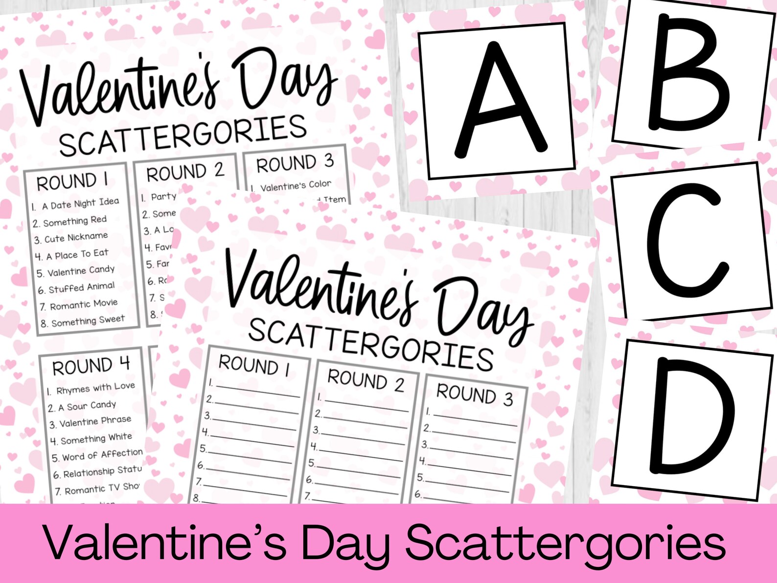 INSTANT DOWNLOAD Valetine's Day Scattergories Printable Game ...