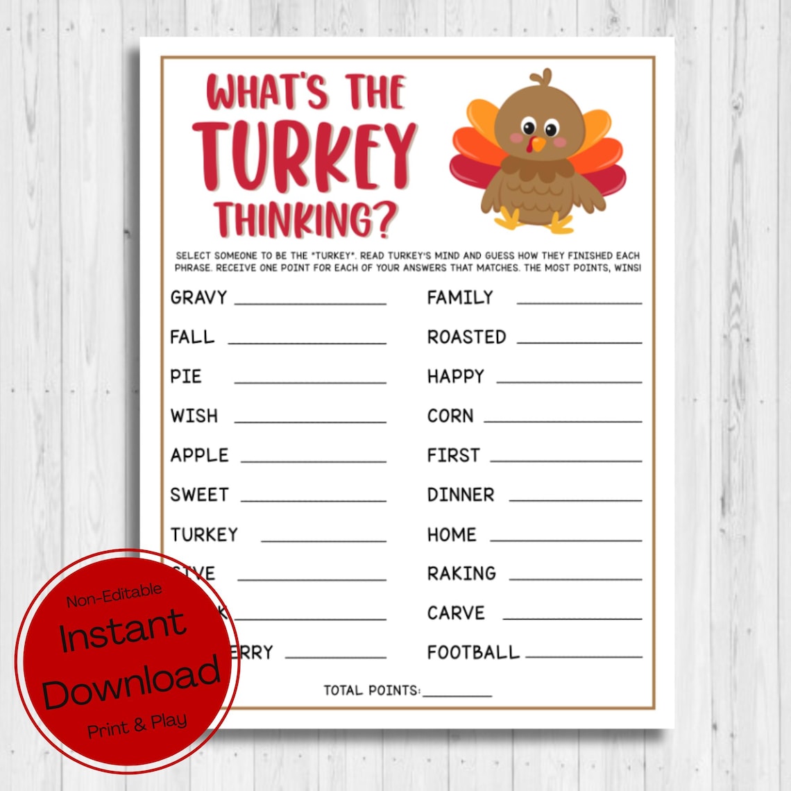 INSTANT DOWNLOAD Thanksgiving Finish the Phrase Printable - Autumn Game ...