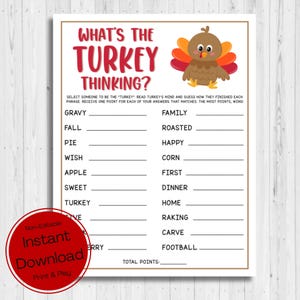 INSTANT DOWNLOAD Thanksgiving Finish the Phrase Printable - Autumn Game ...